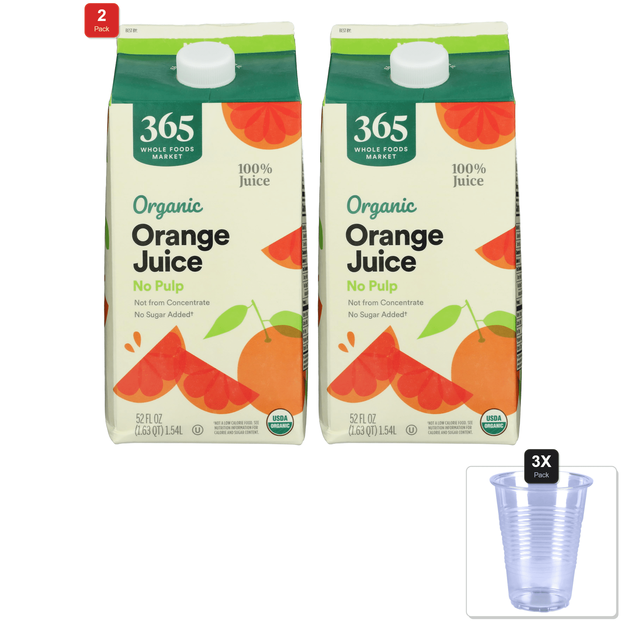 2 Pack | 365 By Whole Foods Market, Organic Orange Juice, No Pulp, 52 ...