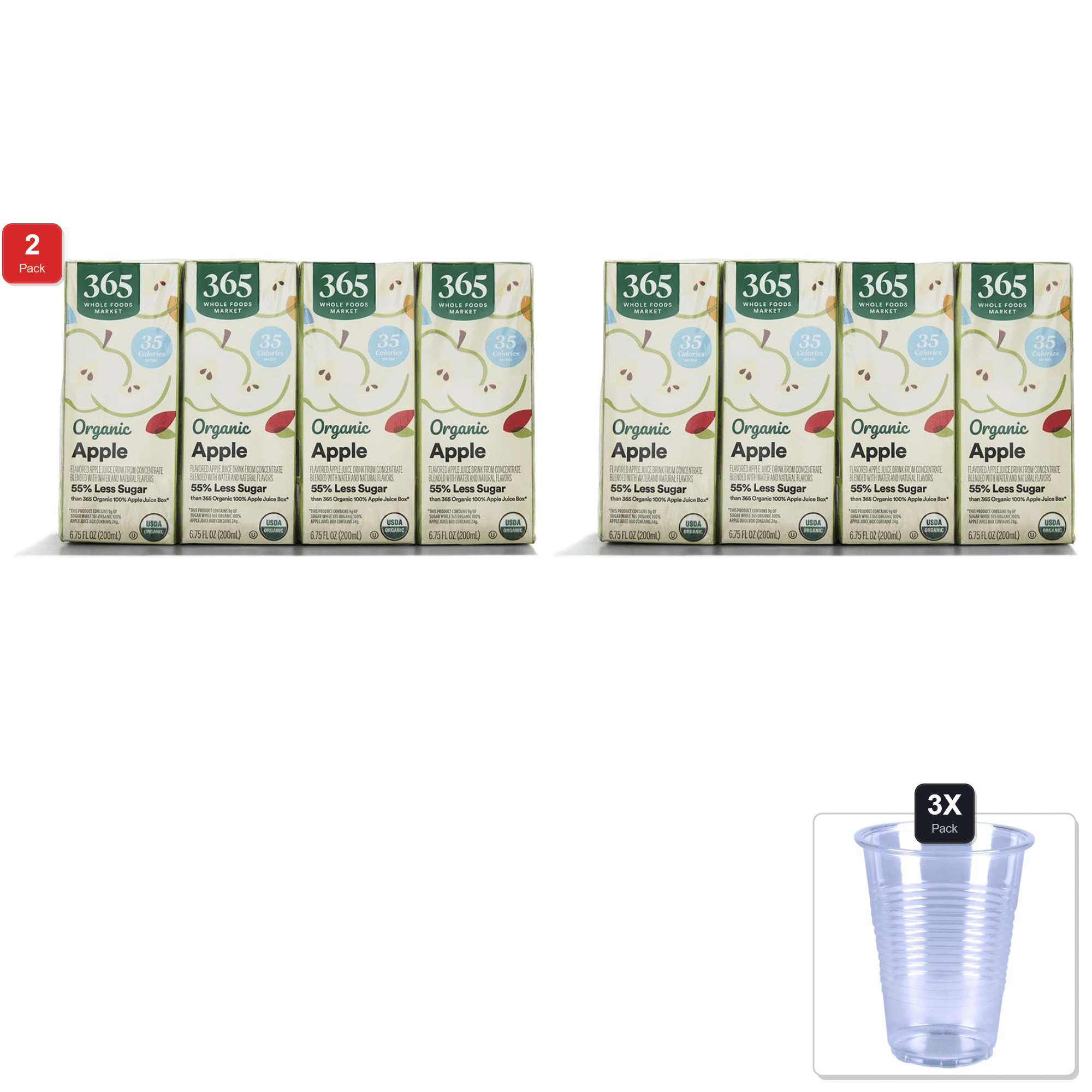 2 Pack | 365 By Whole Foods Market, Organic Reduced-Sugar Apple Juice ...
