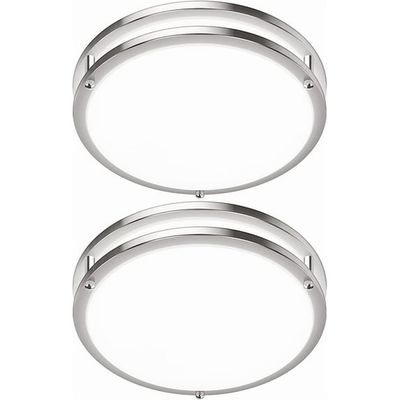 2-Pack 36W LED Ceiling Light Fixture (450W Equiv), 12IN Modern Flush ...