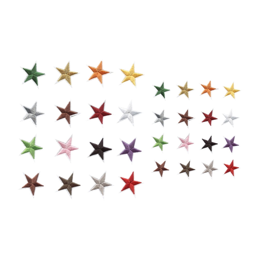 2 Pack/38 Pcs Sticker Patches Star Pattern Embroidered Pentagram DIY ...