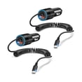 2-Pack 38W Car Charger USB C for iPhone 16 Pro Max Plus, Dual-Port USB ...