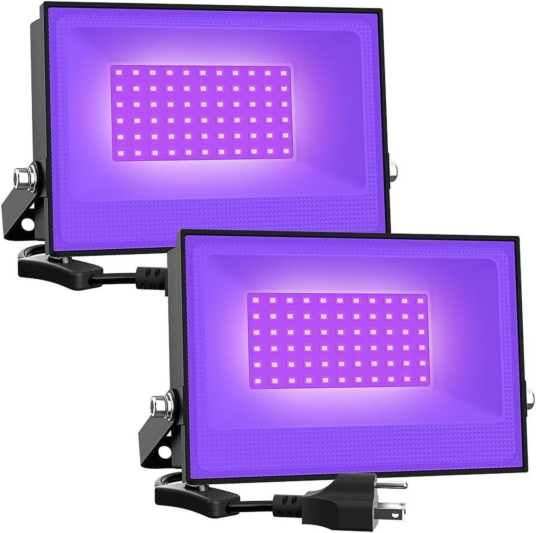 2 Pack 38W LED Black Lights, Blacklight Flood Light with Plug, IP66 ...