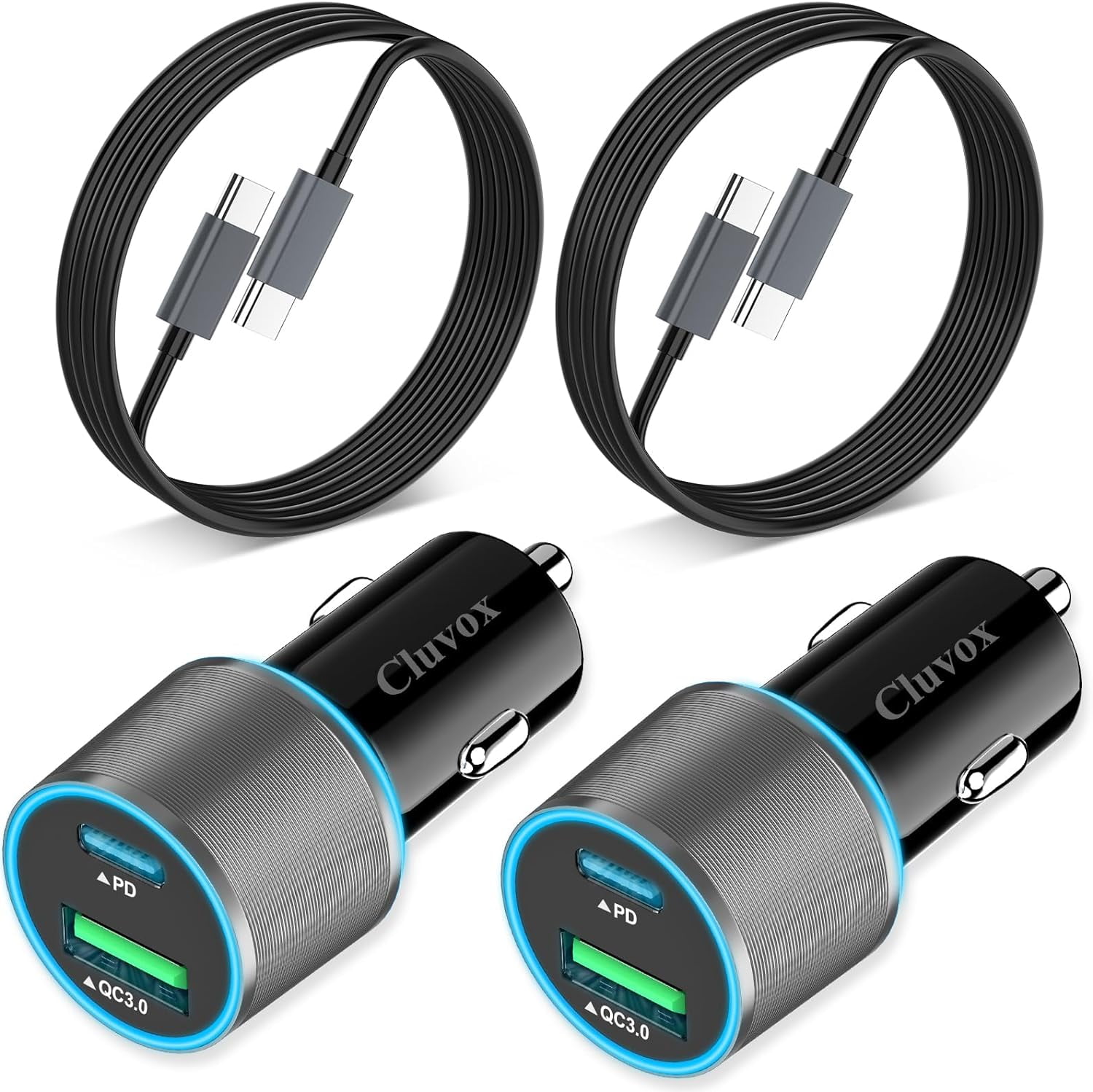 2 Pack 38W USB C Car Charger Fast Charging for iPhone 17/16 Pro/Max ...