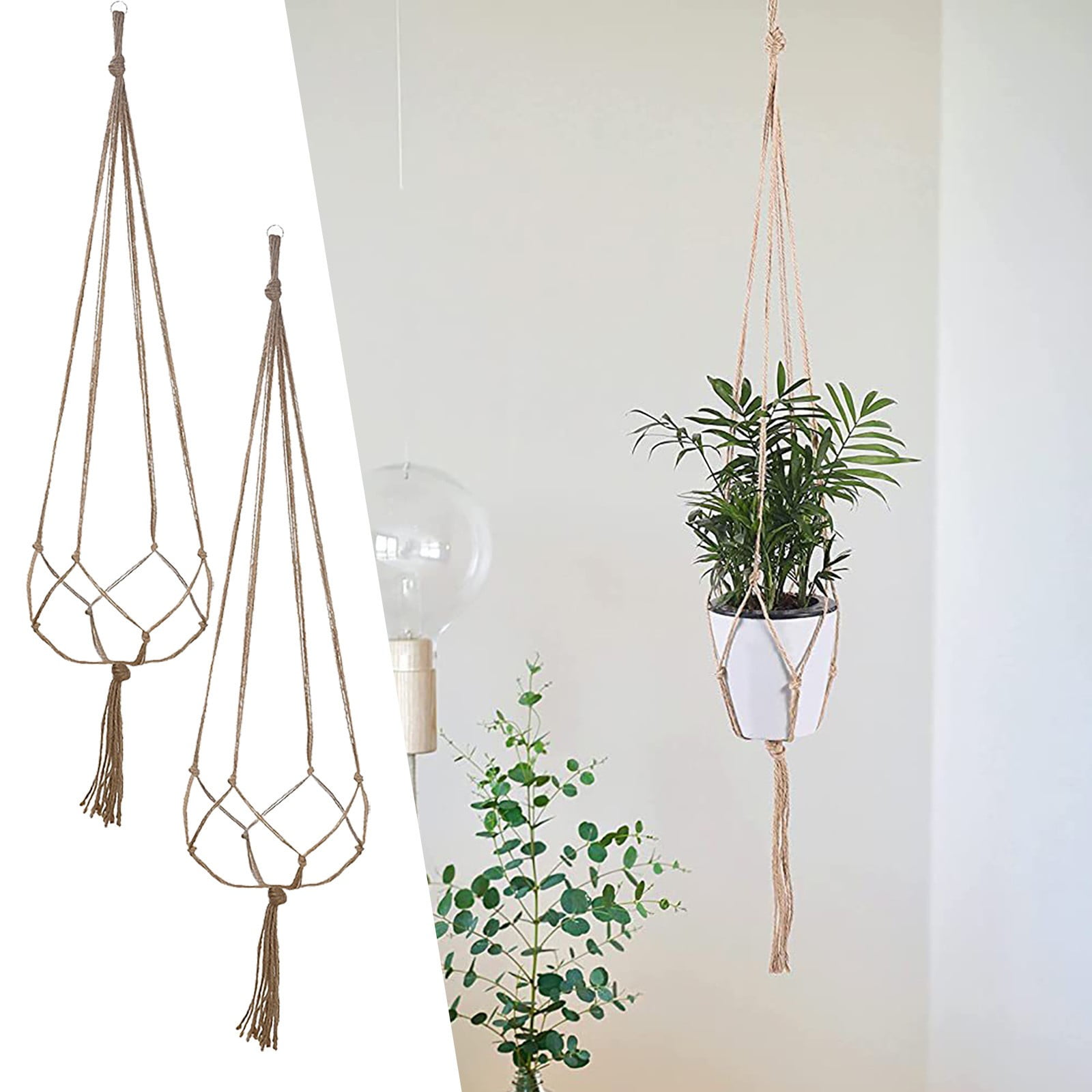 2 Pack 39.37 Inches Large Macrame Plant Hanger Rope to Hang Flower Pot ...