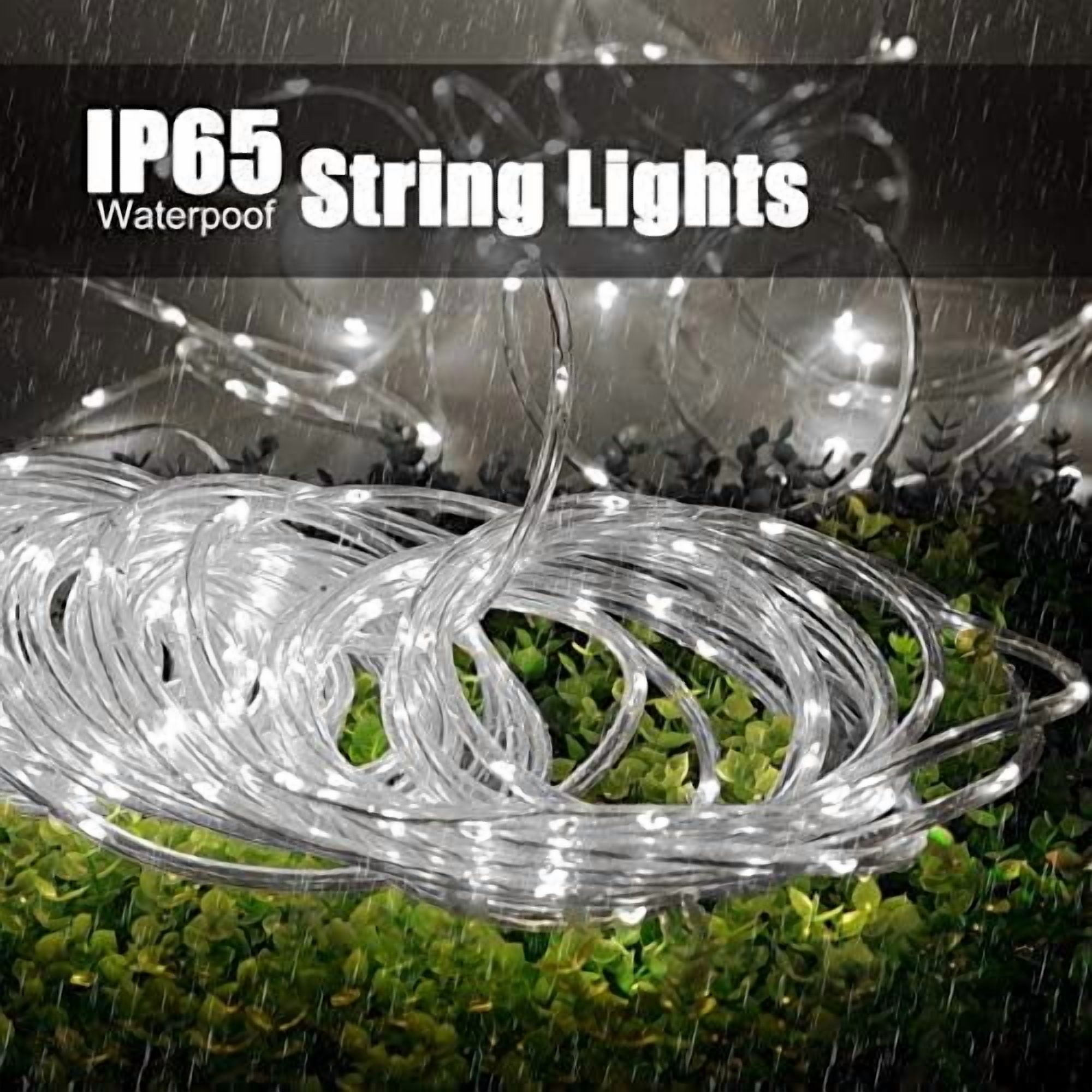 2-Pack 39FT 100LED Solar Rope Lights, Solar Outdoor Lights IP65 ...