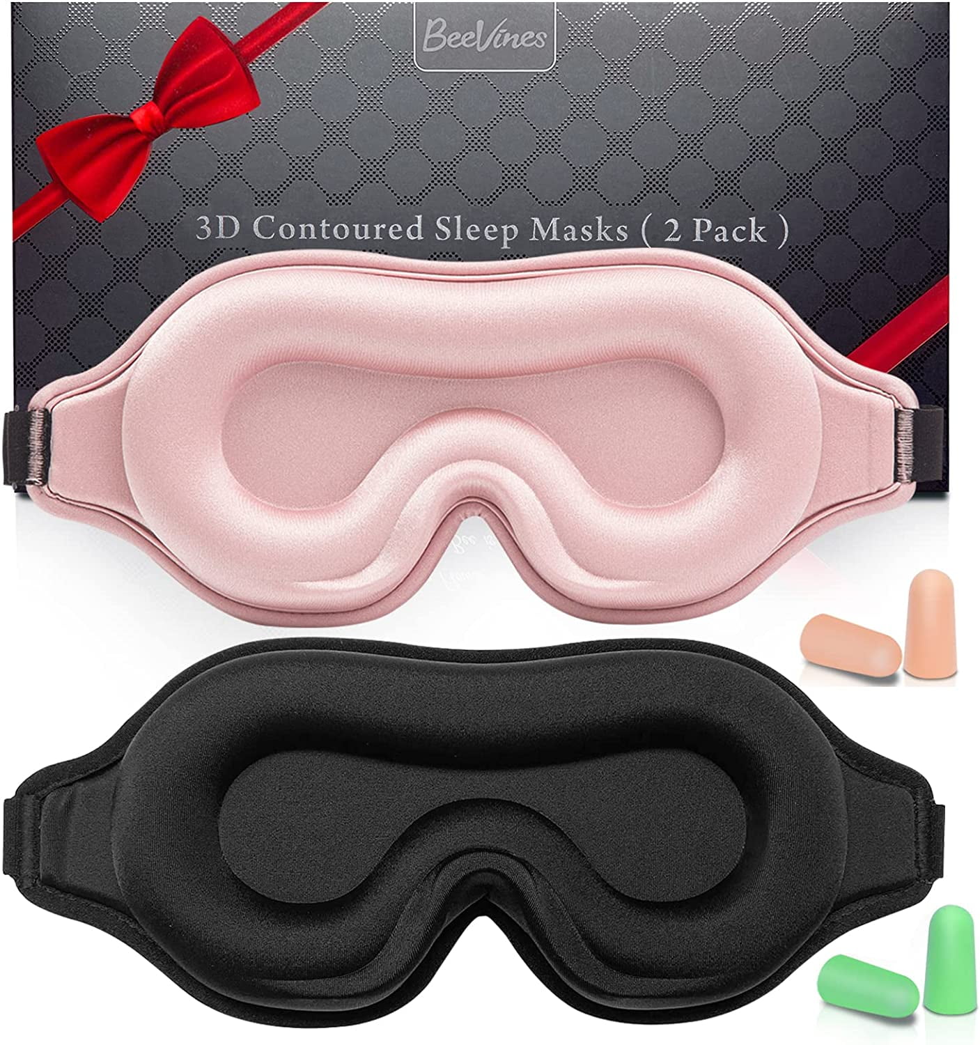 2 Pack 3D Contoured Sleep Mask Sleeping Eye Masks for Lash Extensions ...