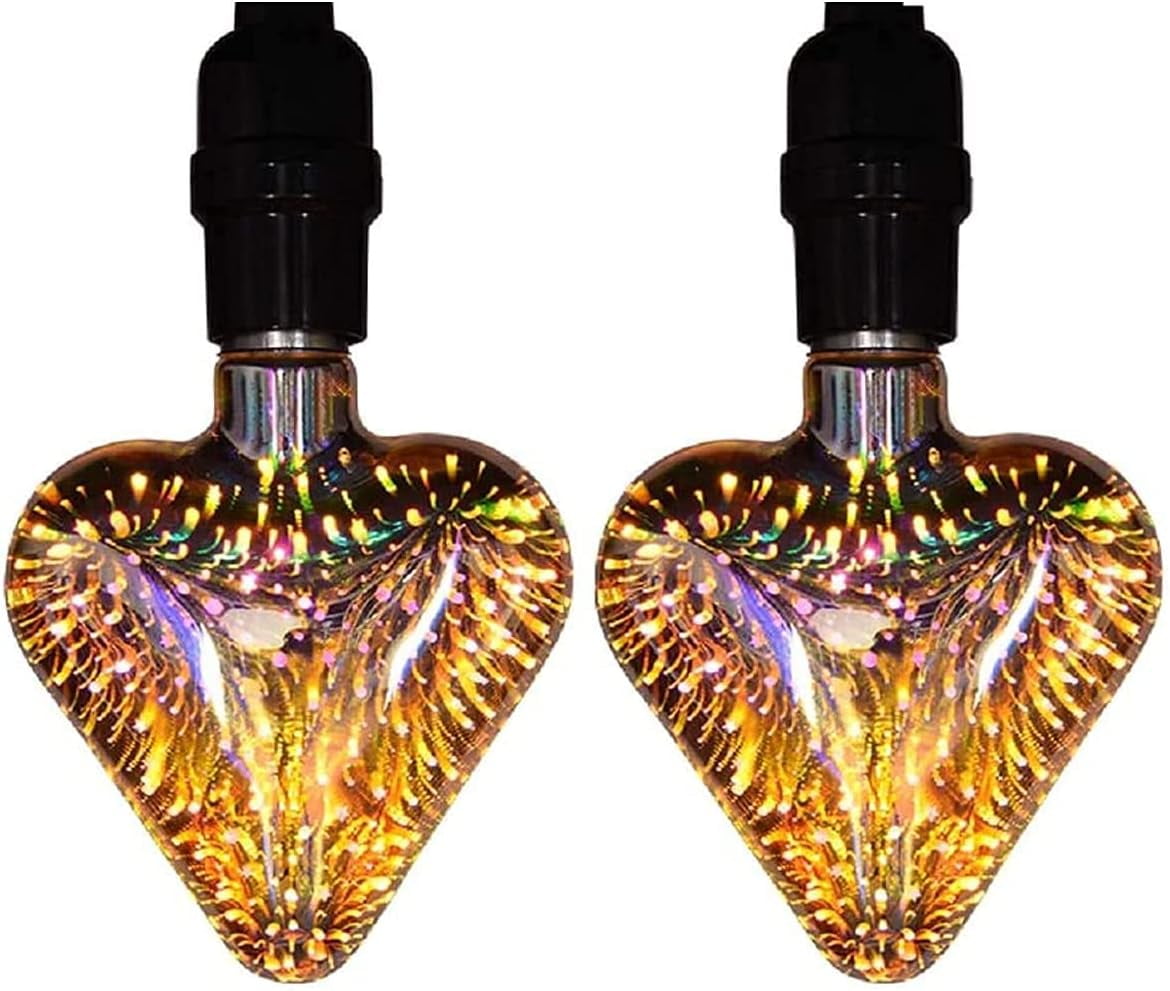 2 Pack 3D Firework Bulb Firework Light Bulb E27 AC 85-220V 4W Retro ...