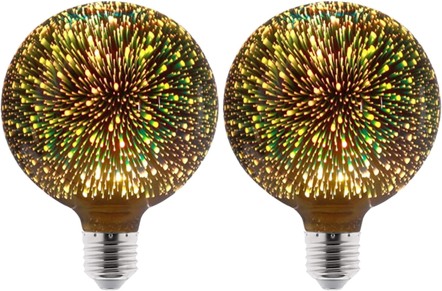 2 Pack 3D Firework Bulb Firework Light Bulb E27 AC 85-220V 4W Retro ...