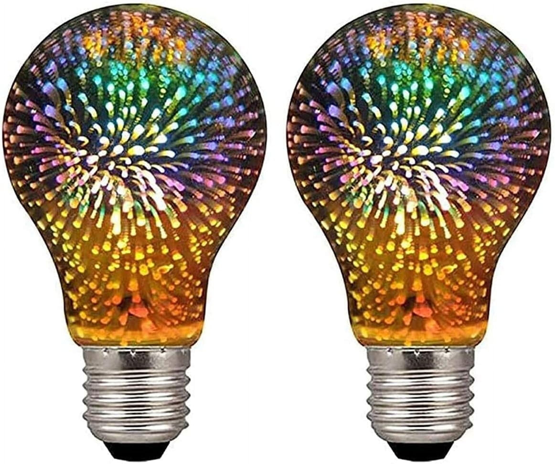 2 Pack 3D Firework Bulb Firework Light Bulb E27 AC 85-220V 4W Retro ...