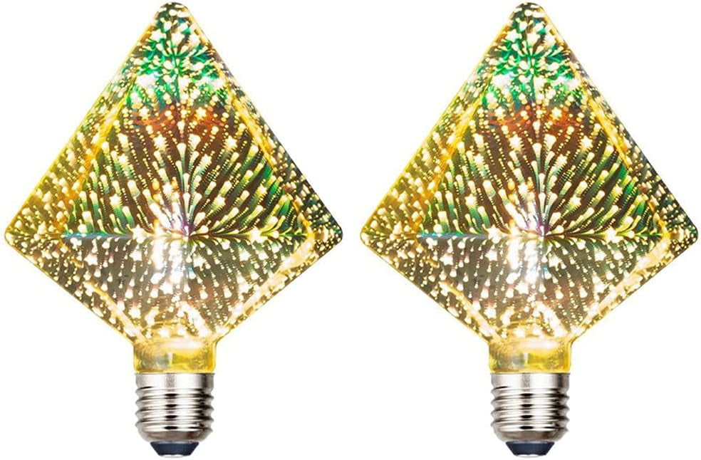 2 Pack 3D Firework Bulb Firework Light Bulb E27 AC 85-220V 4W Retro ...