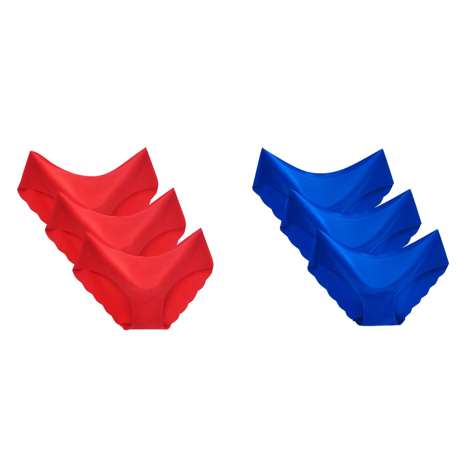 2 Pack 3pc Womens Non Ice Silk Breathable Midwaist Solid Color Underwear Sheer Bras For Women