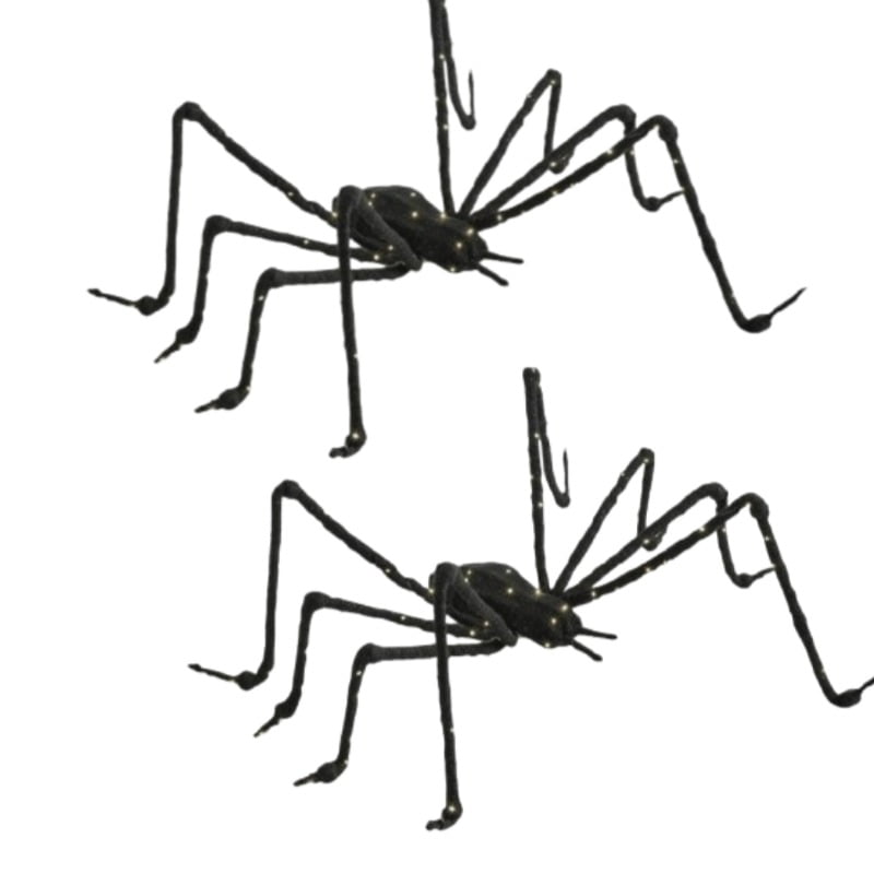 2 Pack 3ft Halloween Realistic Hairy Spiders, Halloween Outdoor ...