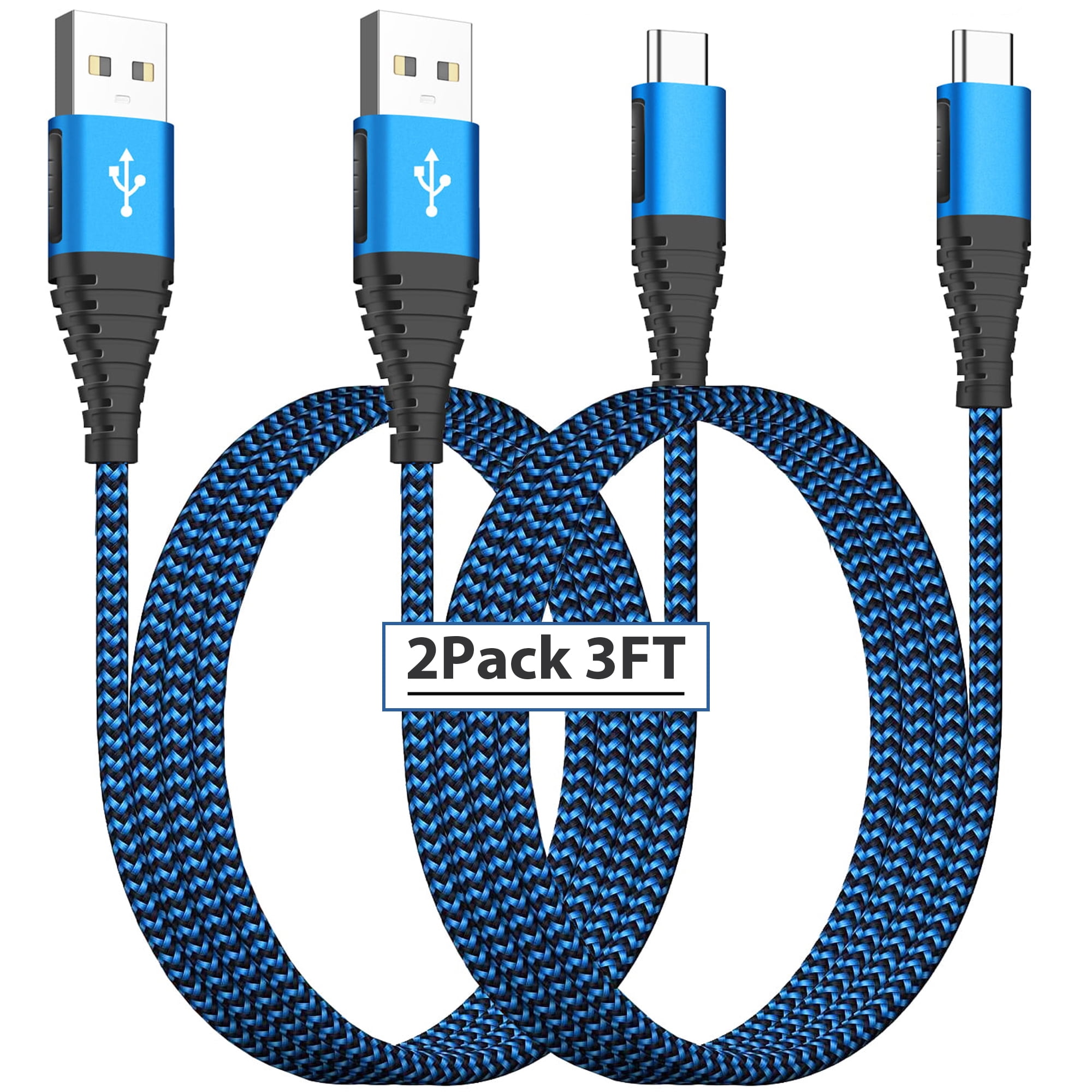 [2 Pack]3ft USB C Cable,XUDUO Type C Charger Fast Charging Braided ...