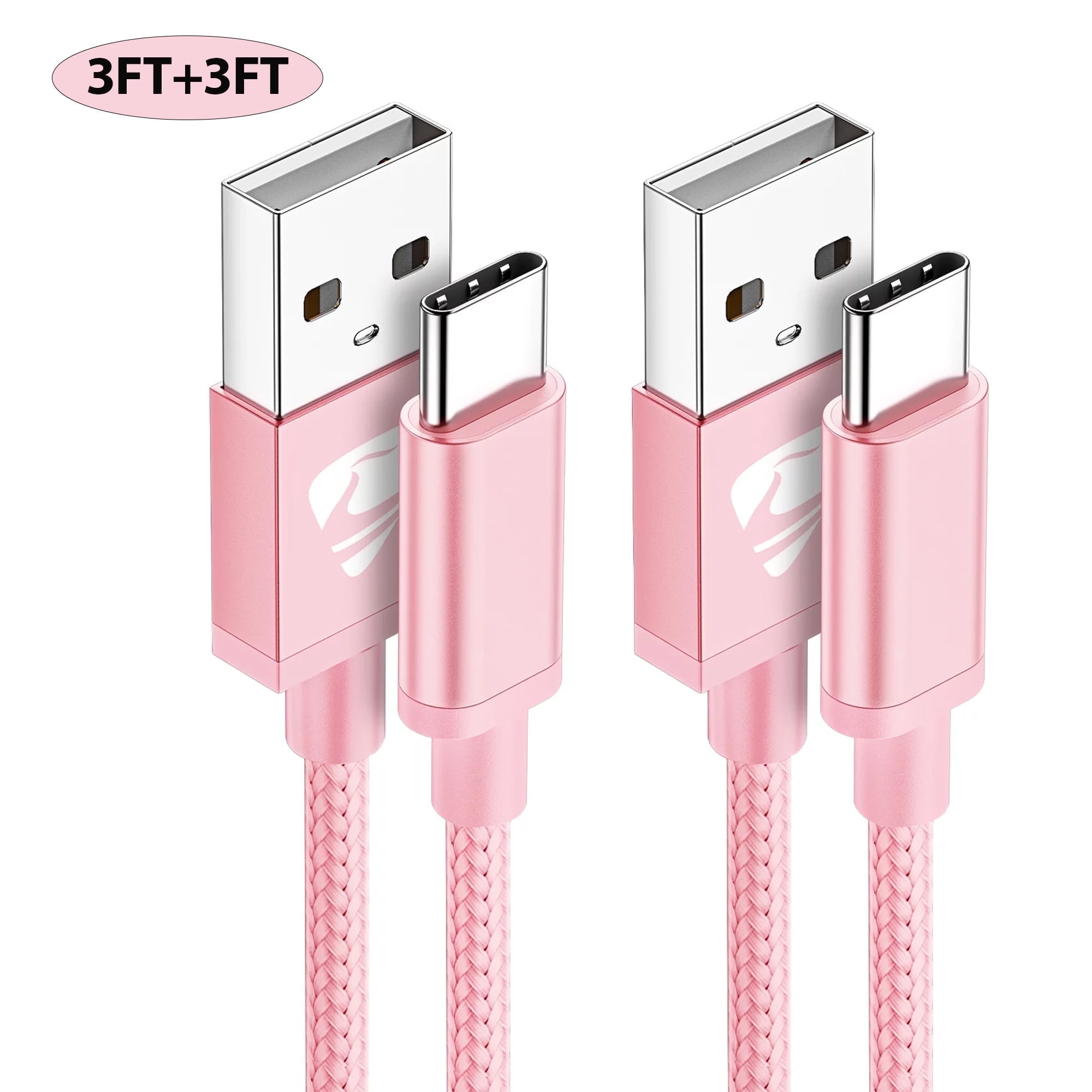 2 Pack 3ft USB C Cable, XUDUO Type C Charger Nylon Braided Fast USB C ...