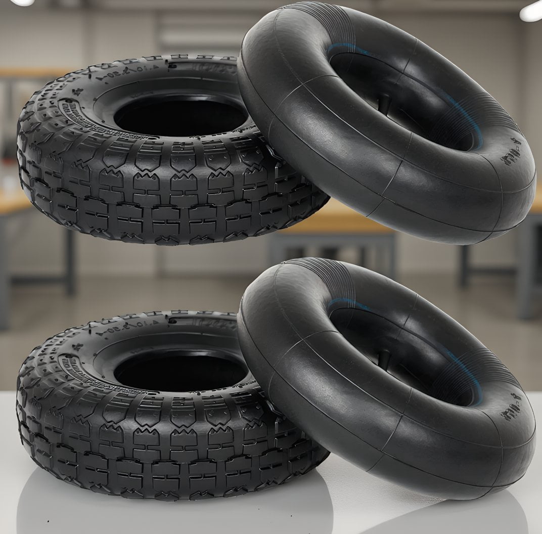 2-Pack 4.10/3.50-4 Replacement Tire and Tube Set, 10-Inch Wheels with ...