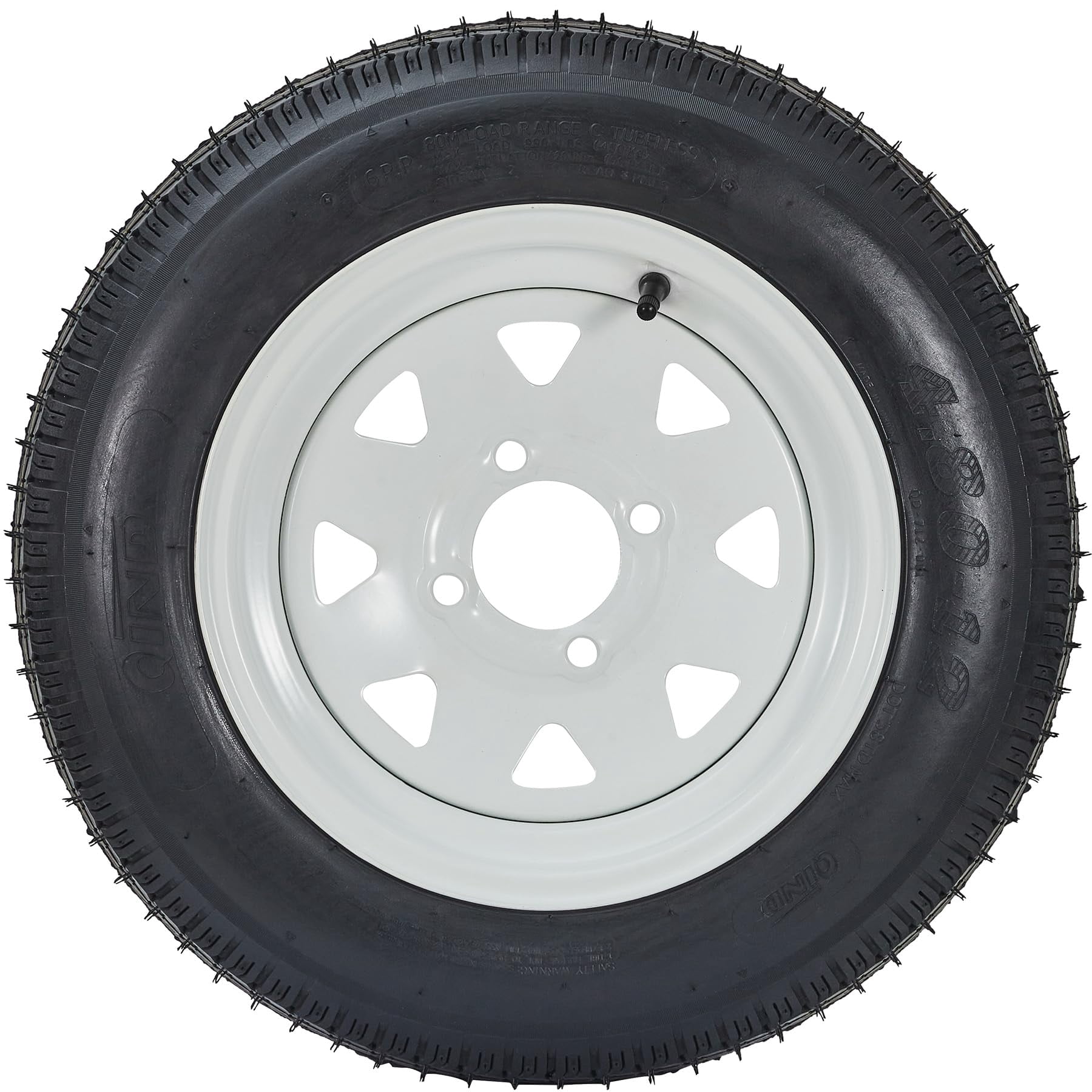 2-Pack 4.80-12 Trailer Tires On Rims - Load Range C 6-PLY - 12" White ...
