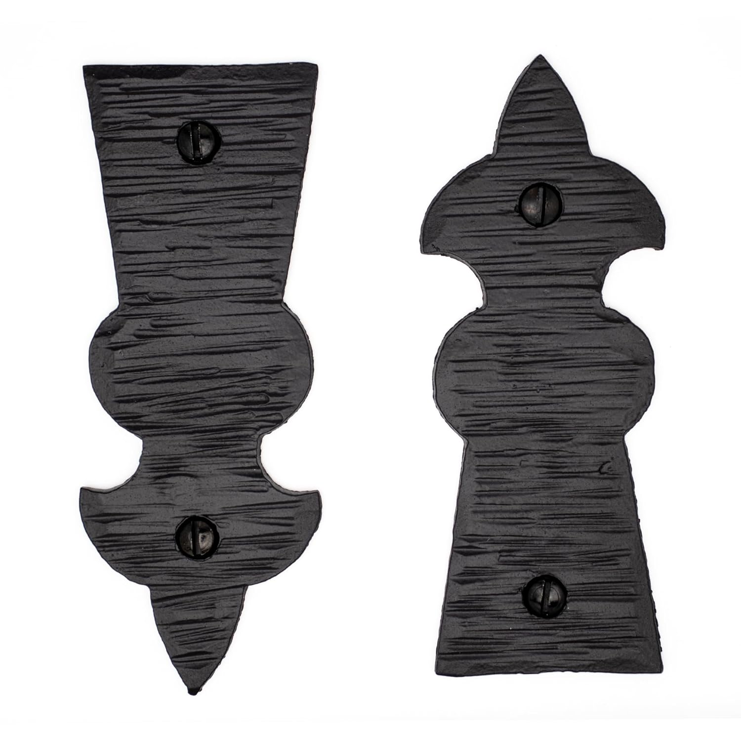 2 Pack 4" Black Faux Strap Hinges - Hand Forged Dummy Faux Hinge ...