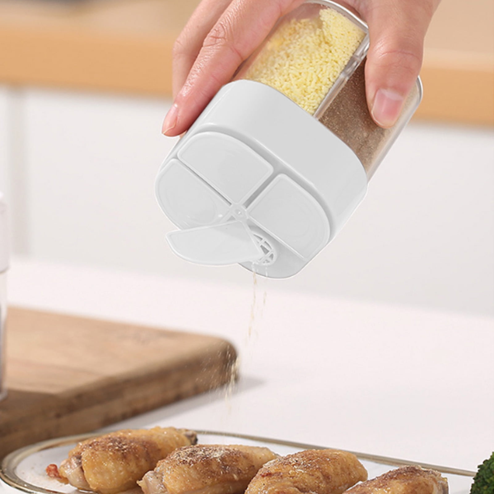 2-Pack 4-Compartment Spice Dispenser Box with Flip-Top Lids | Clear ...