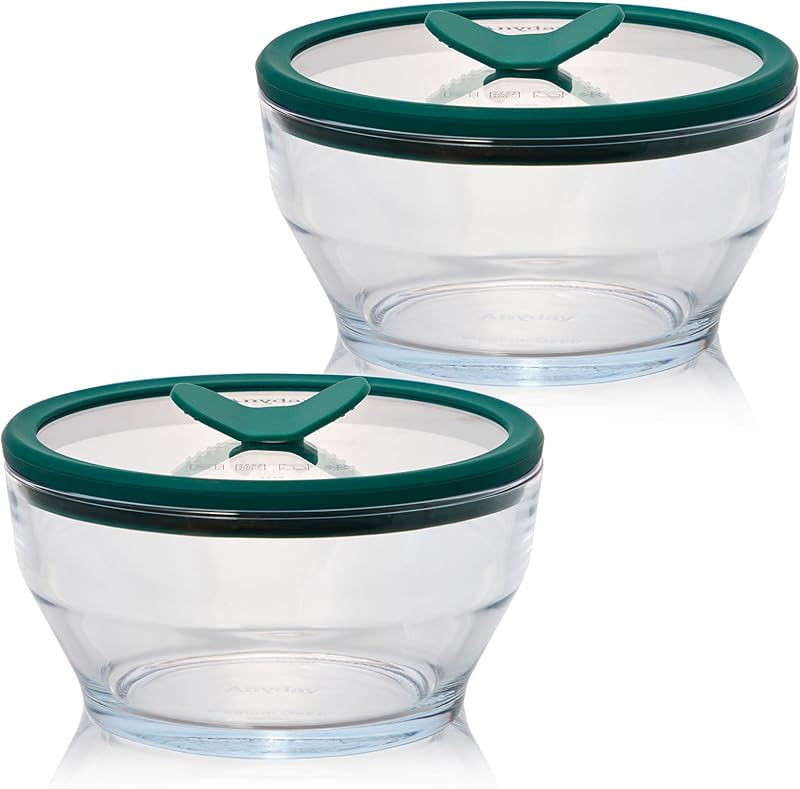 2-Pack (4-Cup Deep) Glass Food Storage with Glass Lids | Plastic-Free ...