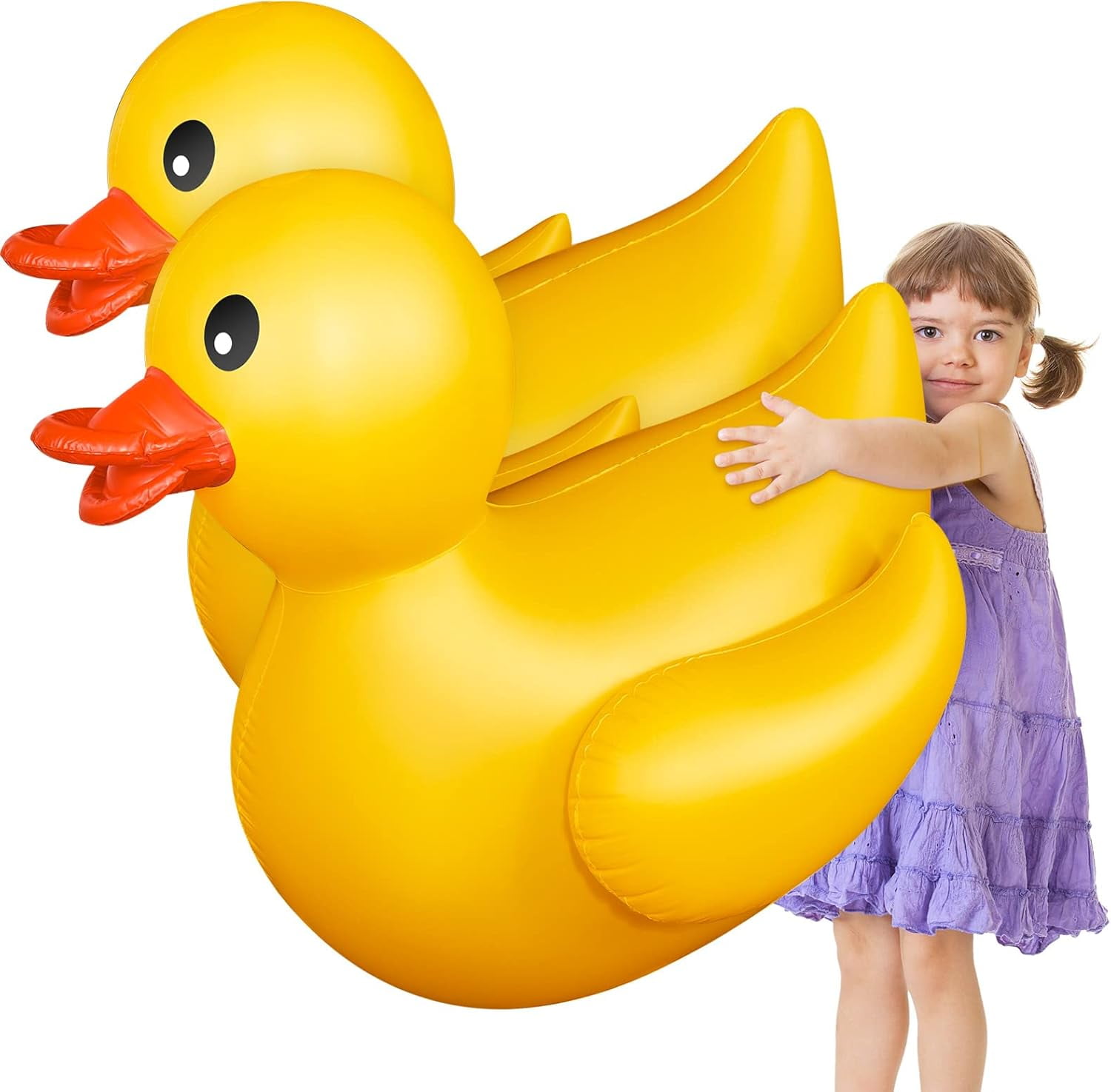2 Pack 4 Feet Giant Inflatable Duck Huge Rubber Duck Large Blow up Pool ...