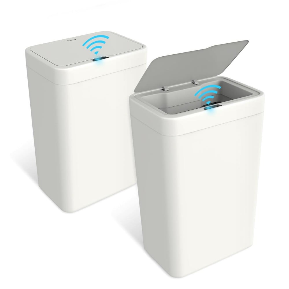 2 Pack 4 Gal Bathroom Trash Can with Lid,Automatic Garbage Can with ...