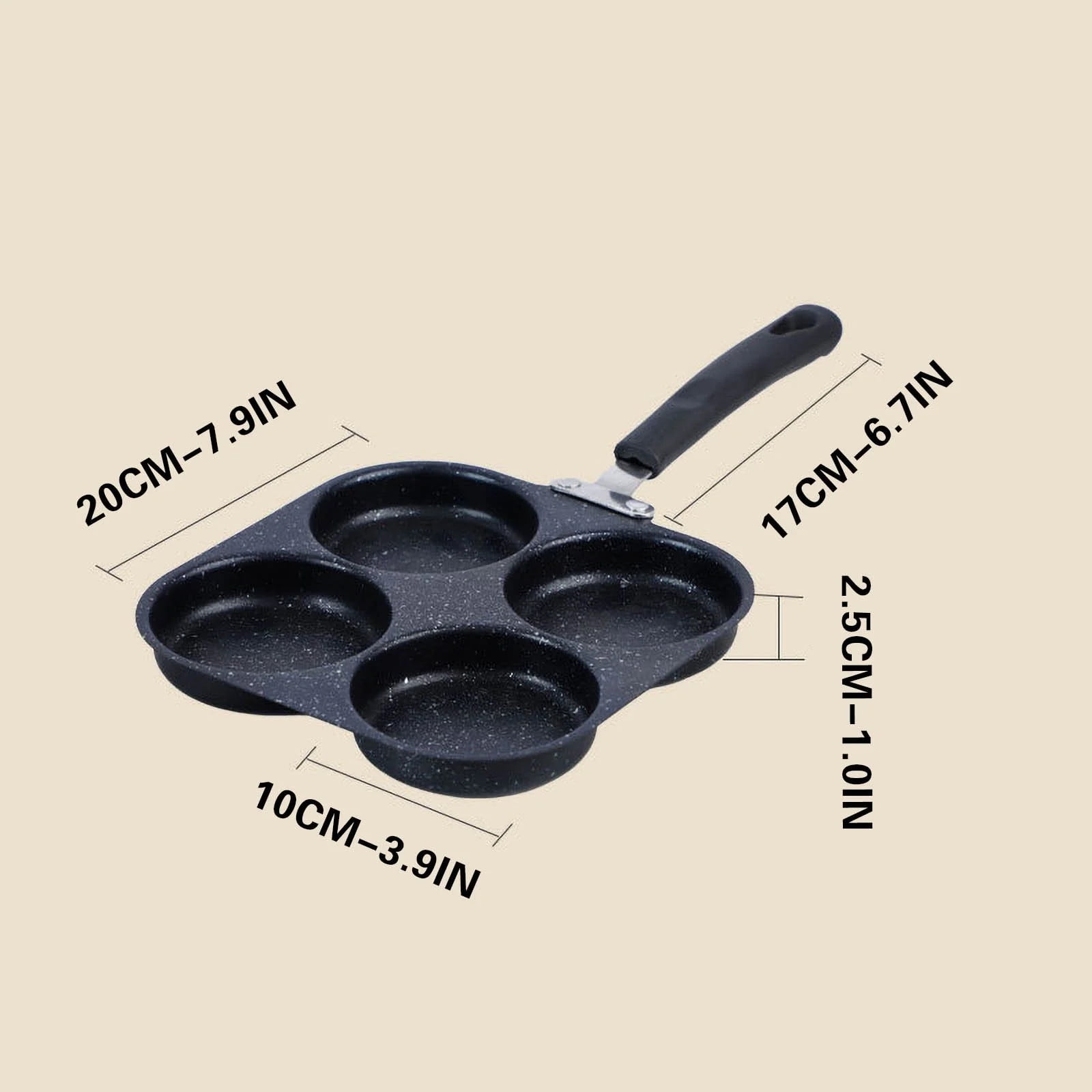 2 Pack 4 Hole Frying Pan Non Stick Breakfast Burger Egg Pancake Maker ...