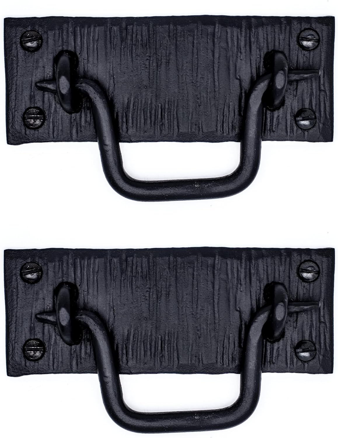 2 Pack 4 Inch Decorative Black Ring Pulls - Decorative Iron Ring Pulls ...