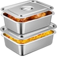 2 Pack 4 Inch Extra Deep Lasagna Baking Pan with Lid, 11"x14.2" 7.4qt ...