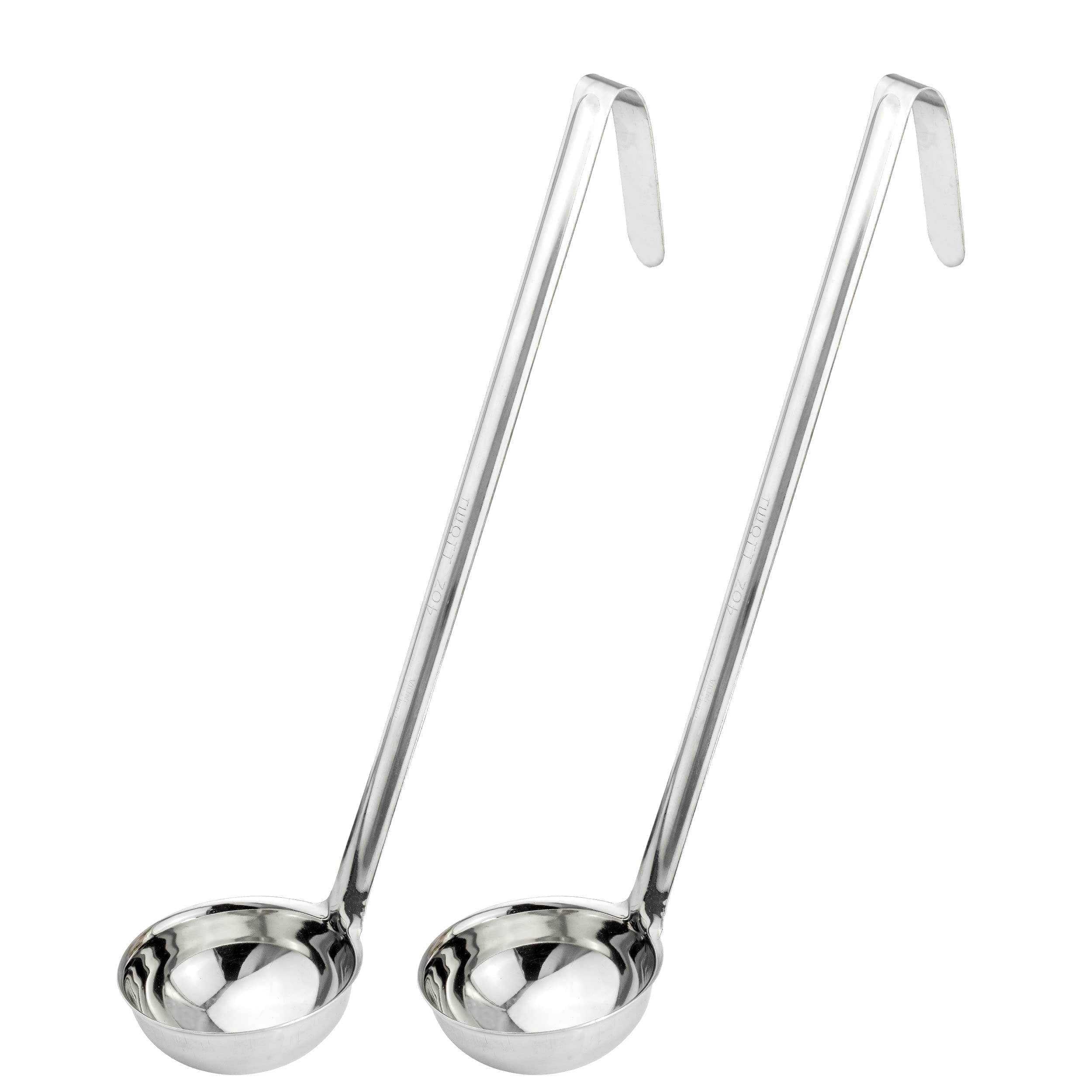 [2 Pack] 4 Oz Stainless Steel Soup Ladle - One-Piece Sauce Spatula with ...