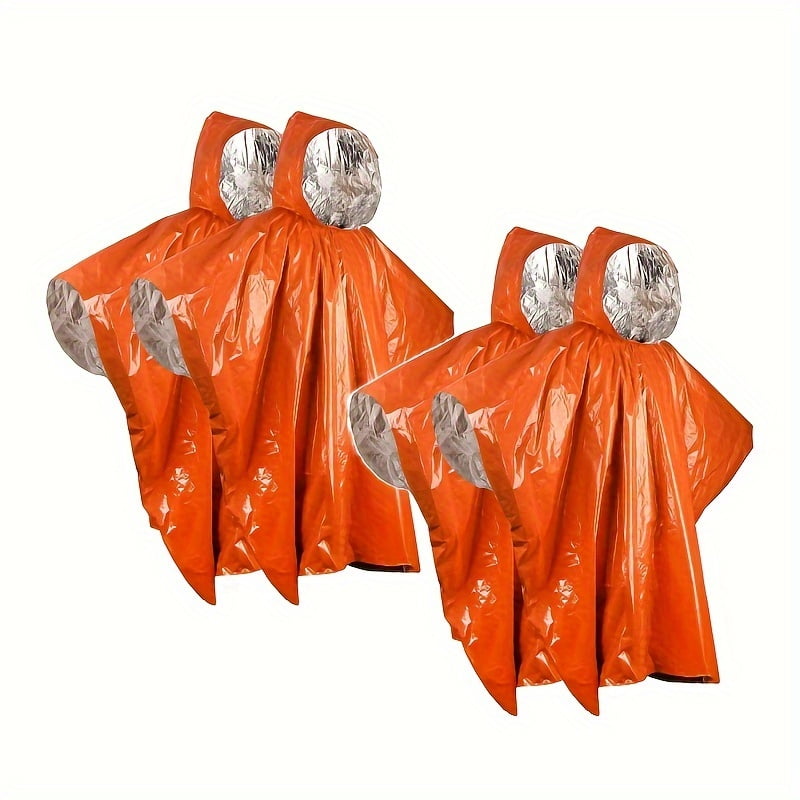 2-Pack/4-Pack Emergency Rain Ponchos, Reusable Weather-Resistant ...