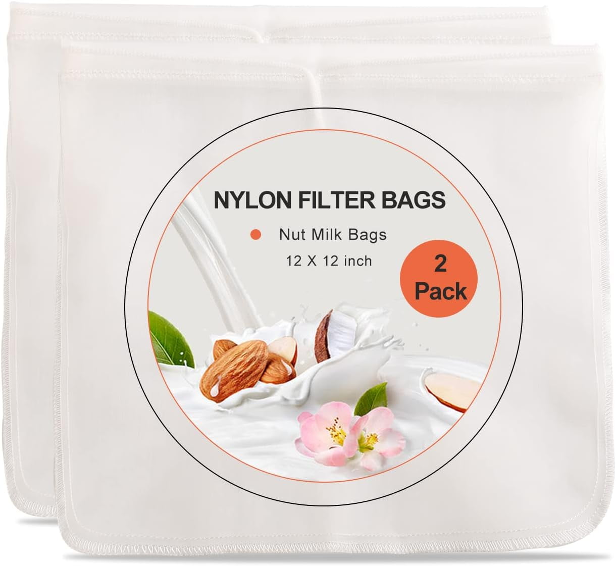 2 Pack/ 4 Pack Nut Milk Bags, Food Grade Nylon Nut Bag Strainer, Cheese ...