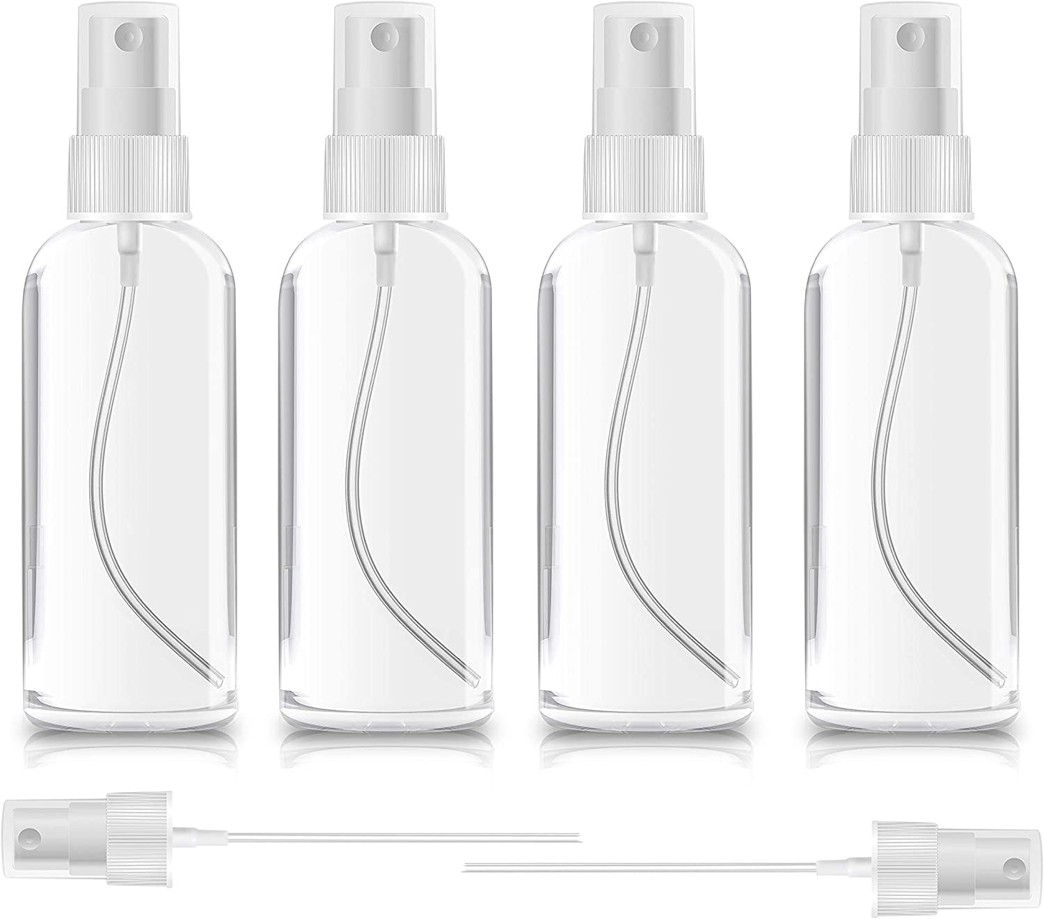 2 Pack/4 Pack Spray Bottles 1oz/2oz Clear Plastic Empty Refillable Mini ...