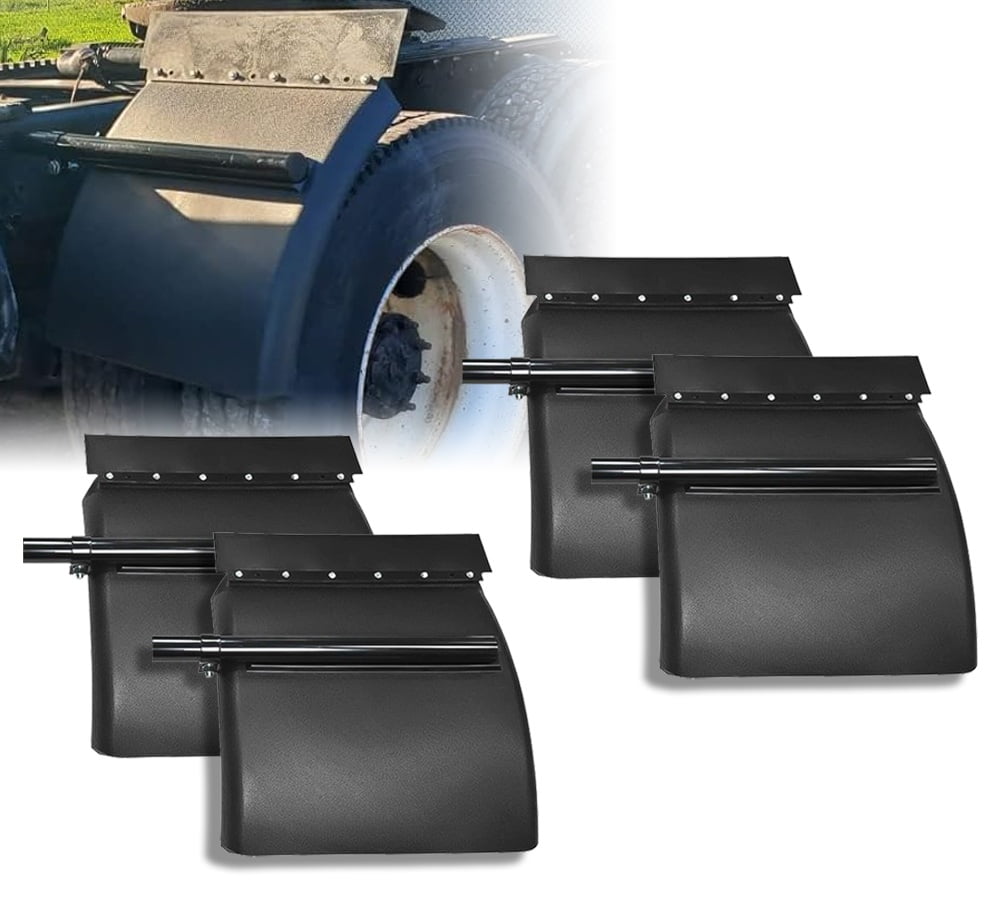 (2 Pack/4 Pcs) Black Poly Quarter Fender for Semi Truck Set 24"x24 ...