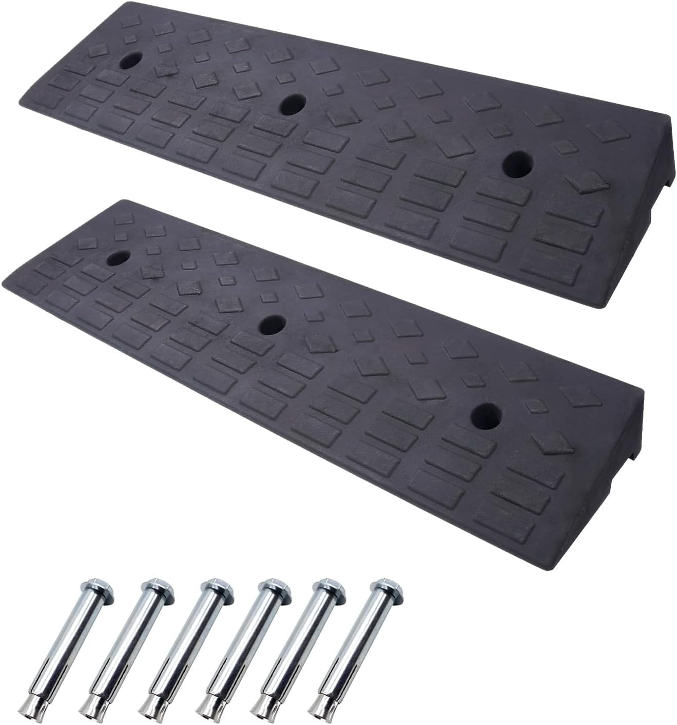2 Pack 4'' Rise Rubber Curb Ramp,Heavy Duty, 22000lbs Capacity ...