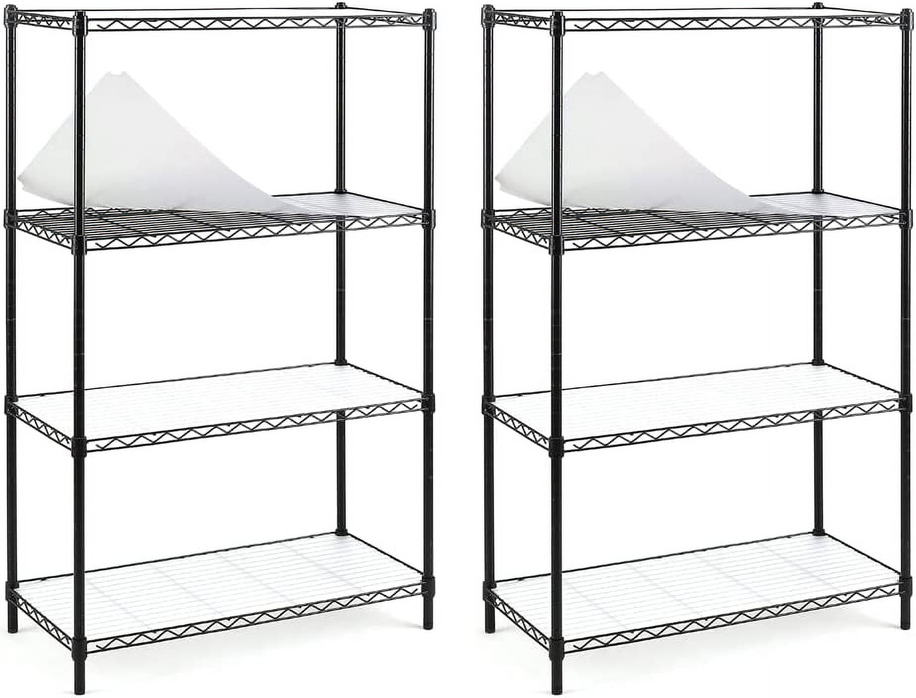 2-Pack 4-Shelf Metal Wire Shelving Unit, Adjustable, 150lbs Load ...