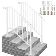 Winado Wrought Iron Handrail for 2-Step Outdoor Stairs, Exterior Metal ...