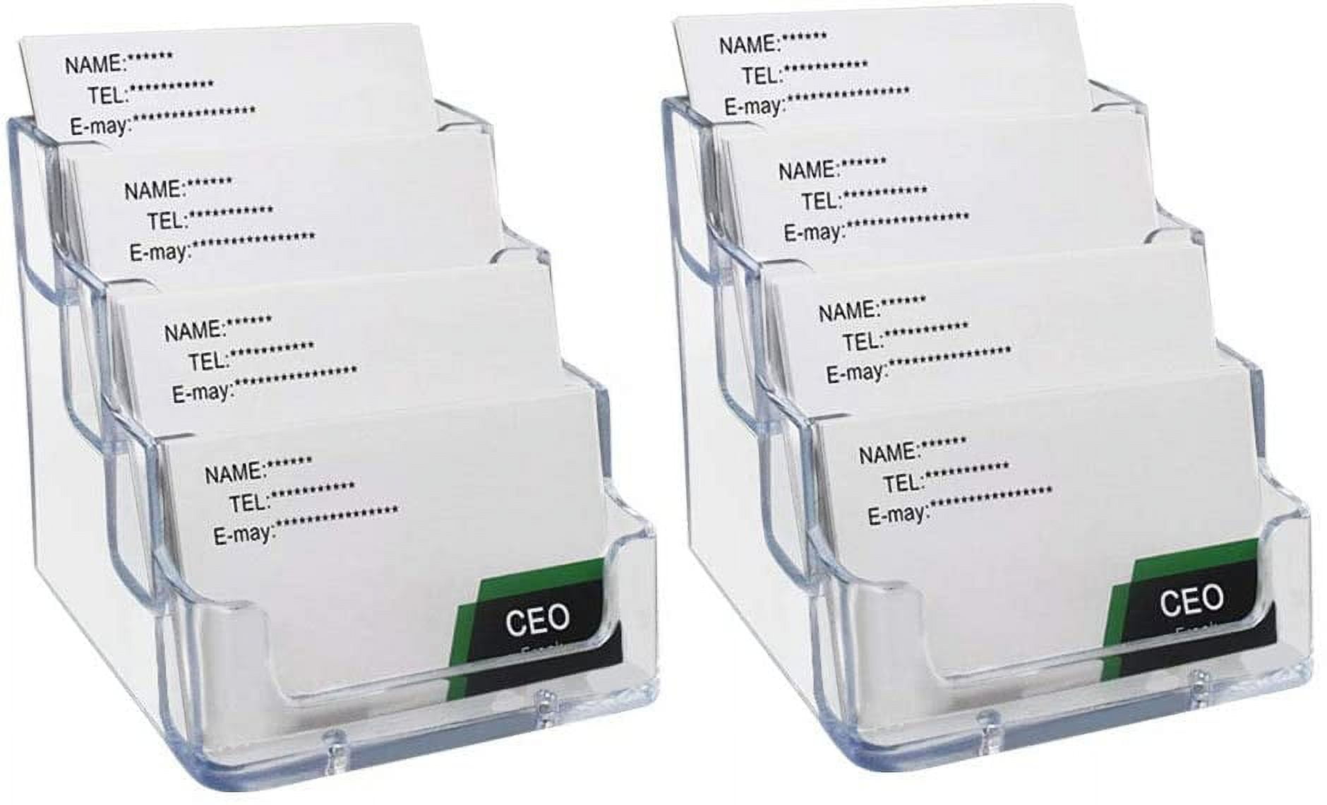 2 Pack 4-Tier Acrylic Business Card Holder Transparent Card Display ...