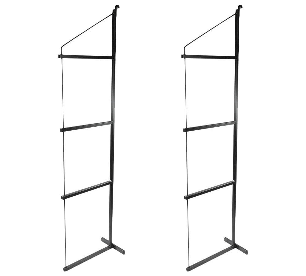 2 Pack 4 Tier Shipping Container Shelving Bracket with Hooks - 19"x 77 ...