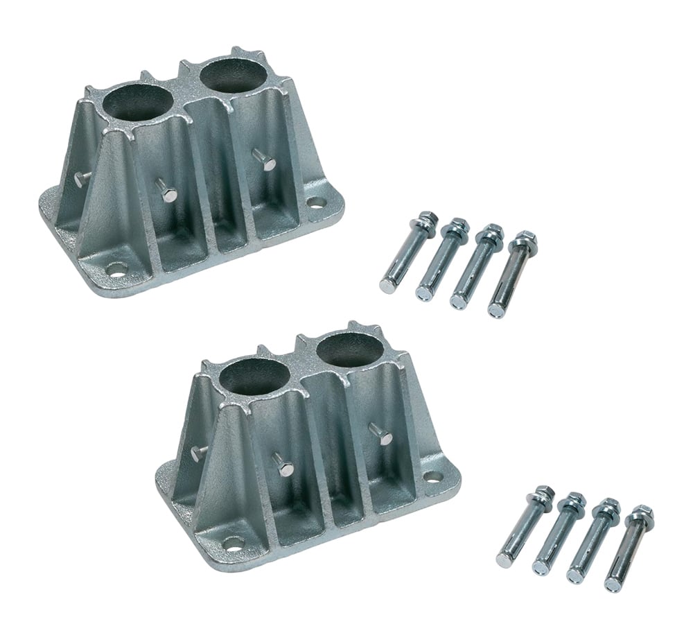 2 Pack 4" X 6-5/8" Steel Pipe Safety Railing Double Mounting Socket w ...