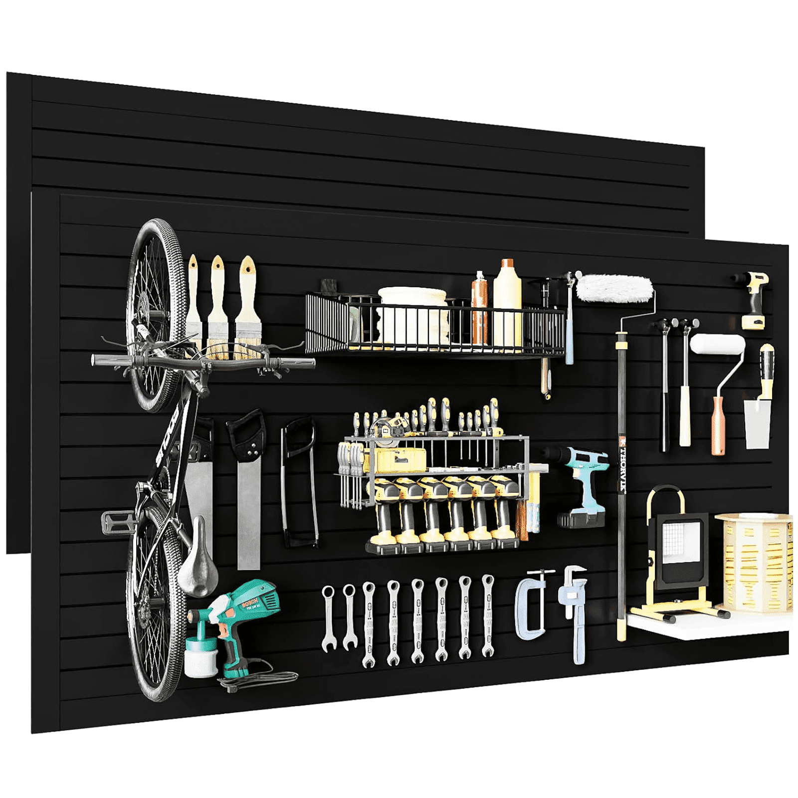 2 Pack 4 X 8 ft Slat Wall Panels Garage Wall Organizer, Heavy Duty Wall ...