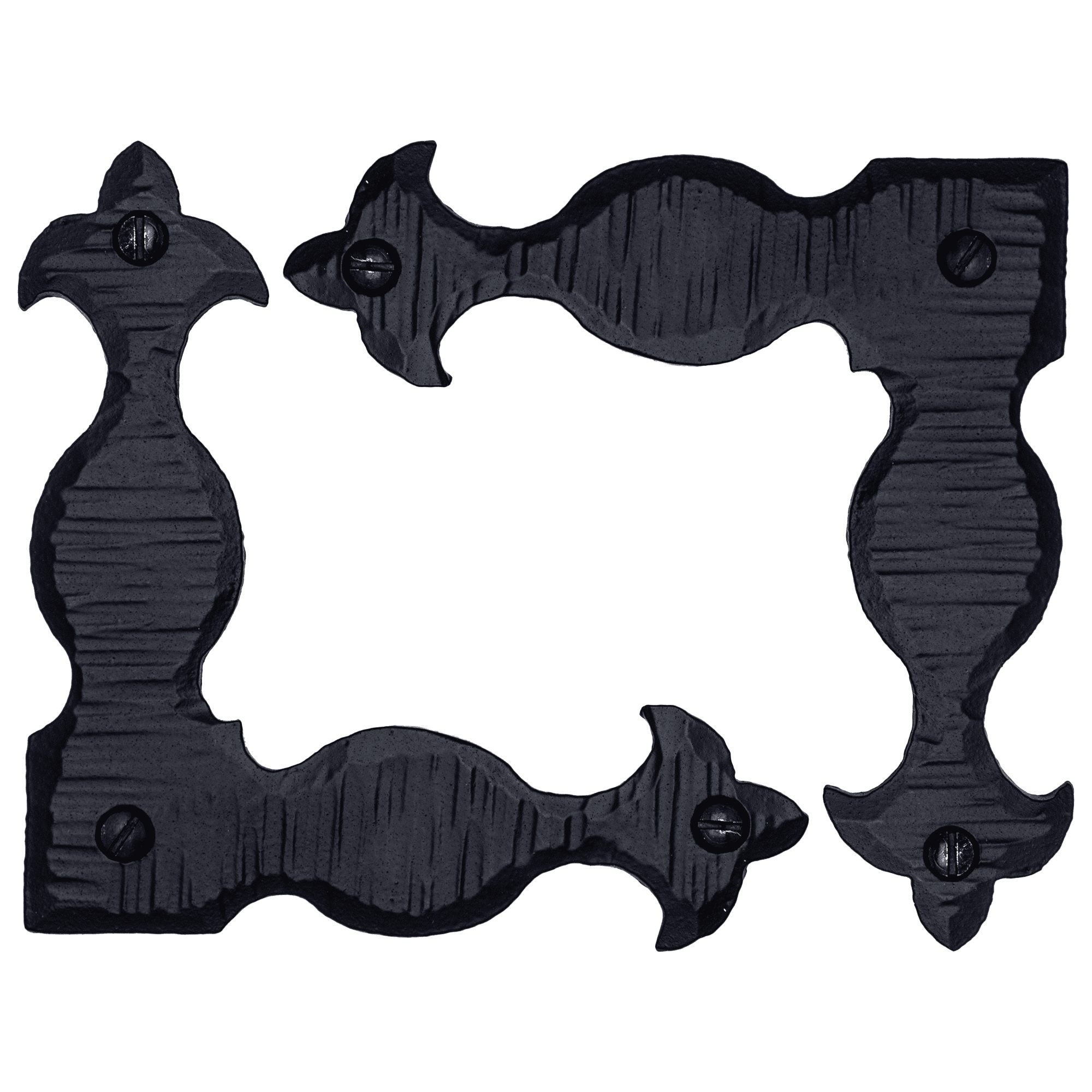 2 Pack 4 inch Decorative Corner Brackets Black L Bracket Decorative Corner Brackets Flat Angle Bracket Barn Door Hardware Ornamental Brackets The