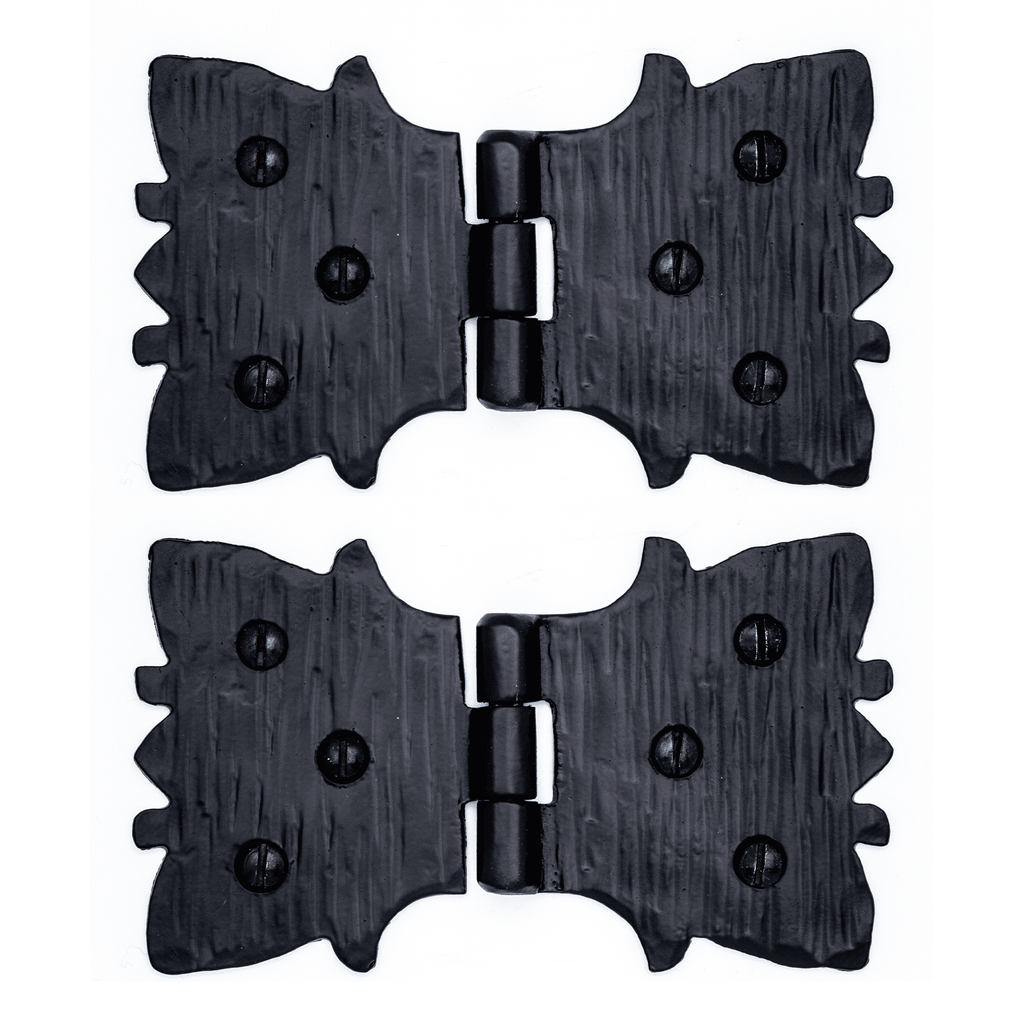 2 Pack 4 inch Decorative Hinges Black Wrought Iron Hinges Decorative ...