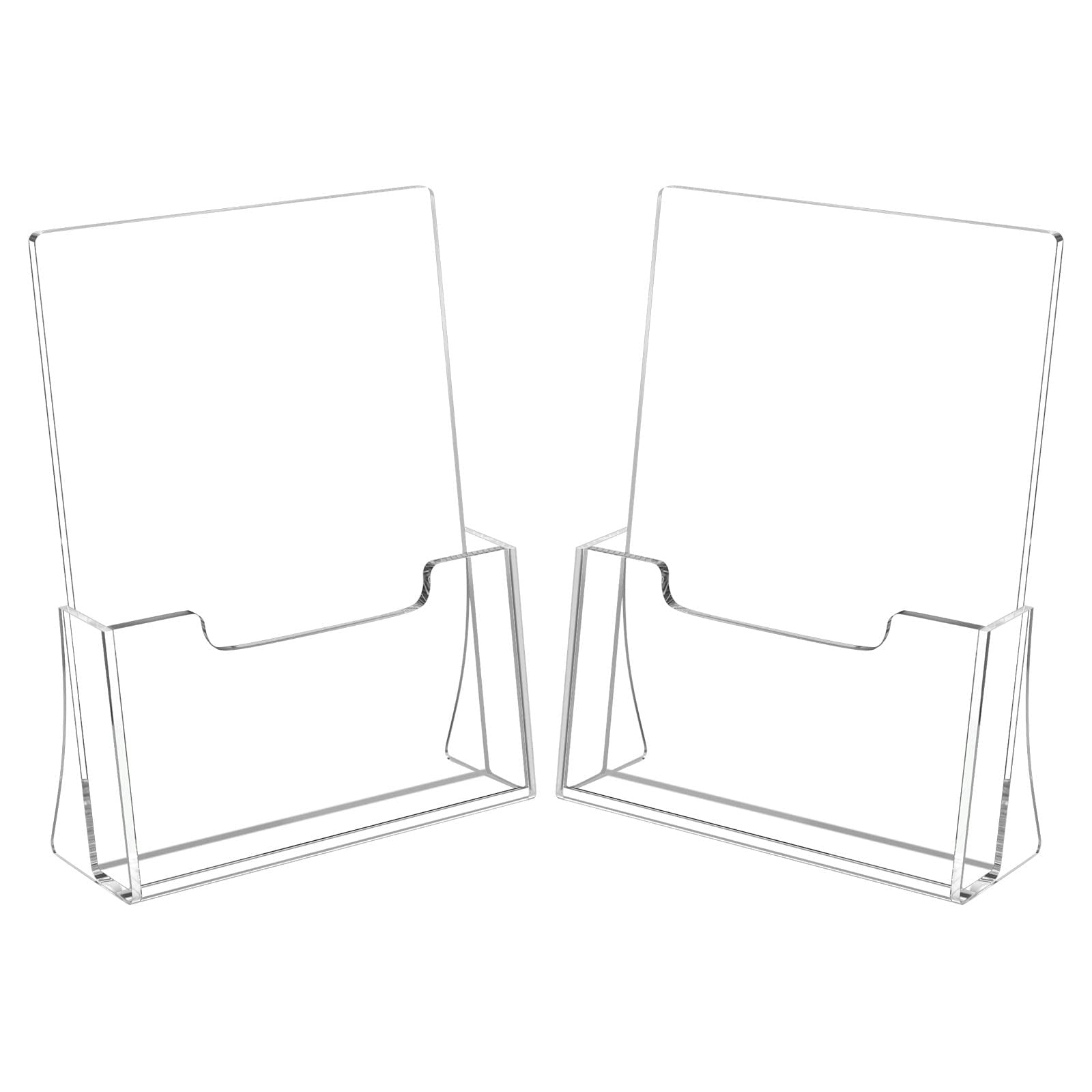 2 Pack 4 inch Wide Acrylic Brochure Holders for Pamphlets, Cards ...