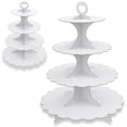 2 Pack 4-tier Cupcake Stand White Cardboard Round Dessert Display Tower ...