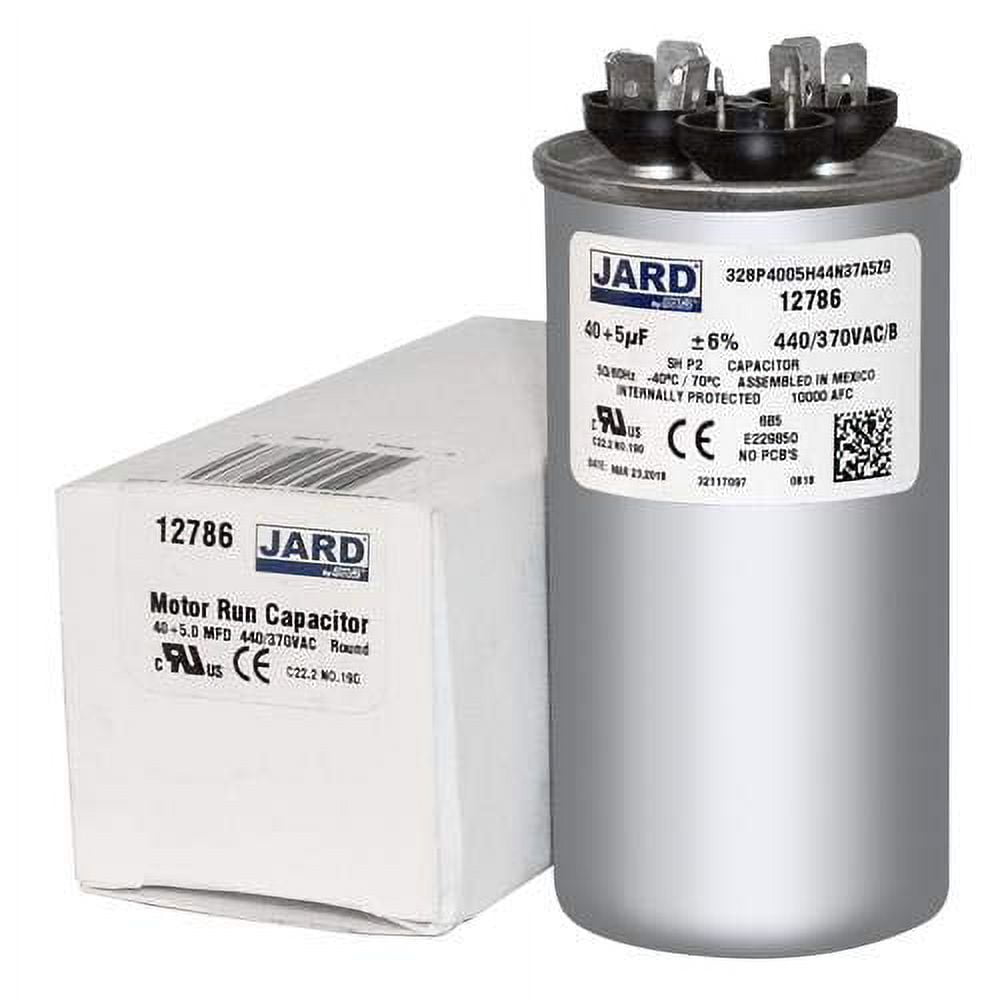 (2) Pack, 40 + 5 uF x 370 or 440 VAC - Jard # 12786 Round Dual Run ...