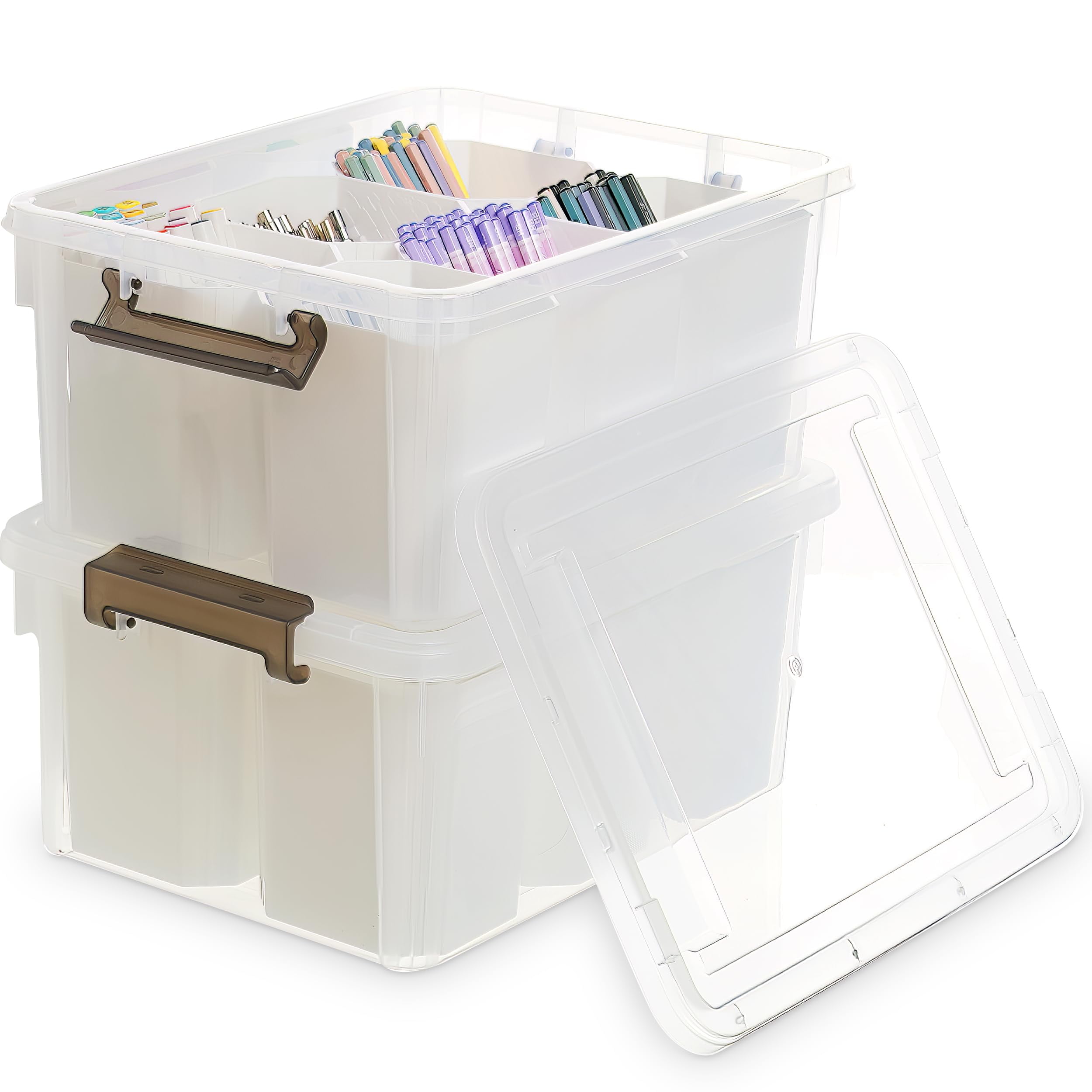 2 Pack 40 Gallon Heavy Duty Plastic Storage Bins with Wheels ...