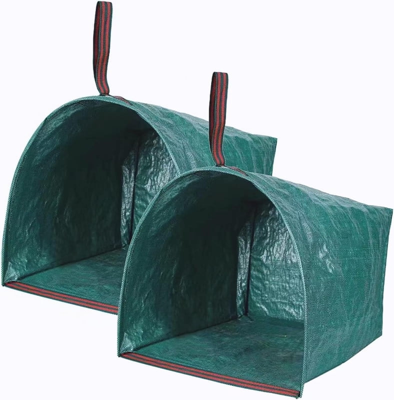 2 Pack 40 Gallon Reusable Yard Waste Bags, Dustpan-Type Lawn Bags ...