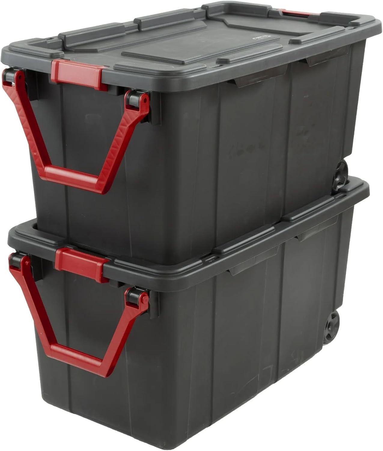 2-Pack 40 Gallon Wheeled Storage Totes, Heavy-Duty Plastic Storage Bins ...