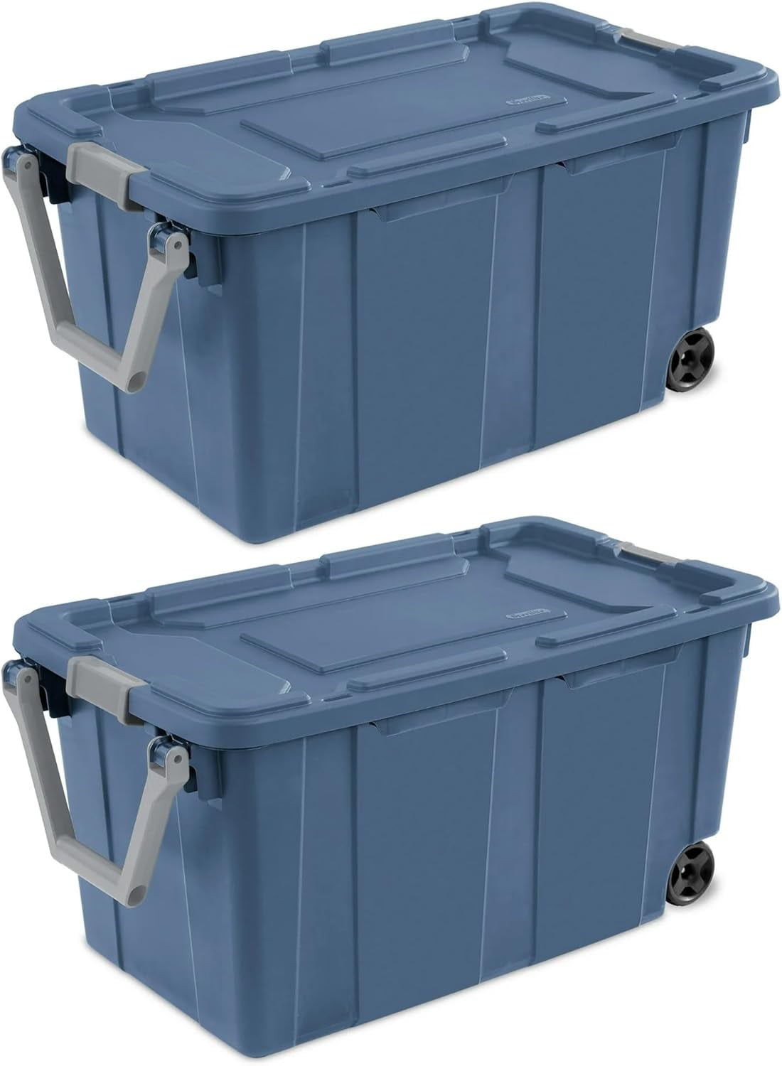 2-Pack 40 Gallon Wheeled Storage Totes, Heavy-Duty Plastic Storage Bins ...