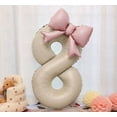 2 Pack 40 Inch Matte Cream White Number Balloons with Bow - Perfect for ...